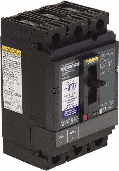 Square D - 100 Amp, 250 VDC, 600 VAC, 3 Pole, Panel Mount Molded Case ...
