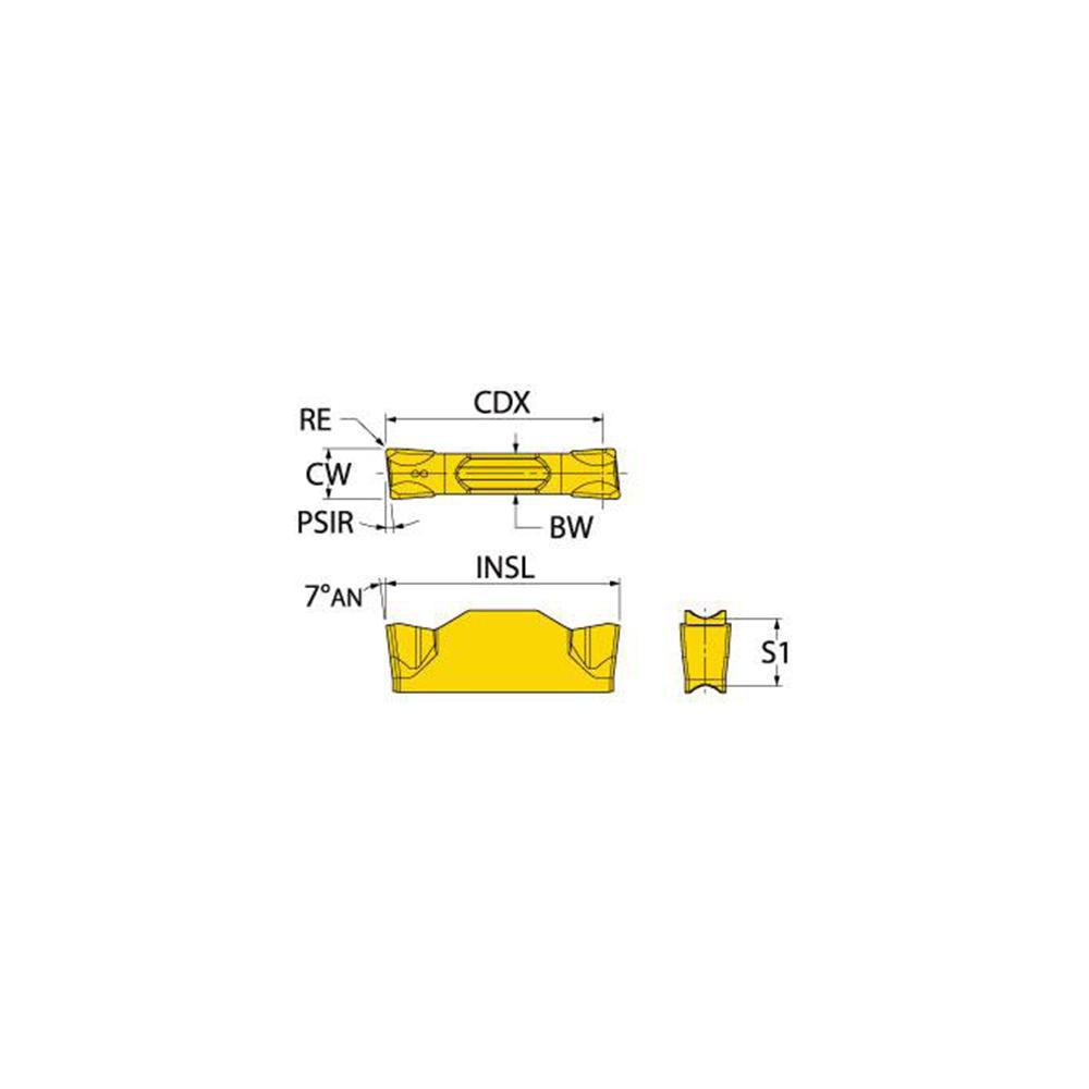 Ingersoll Cutting Tools - Cut-Off Insert: RDC3 TT9080, Carbide, 0.1181 ...