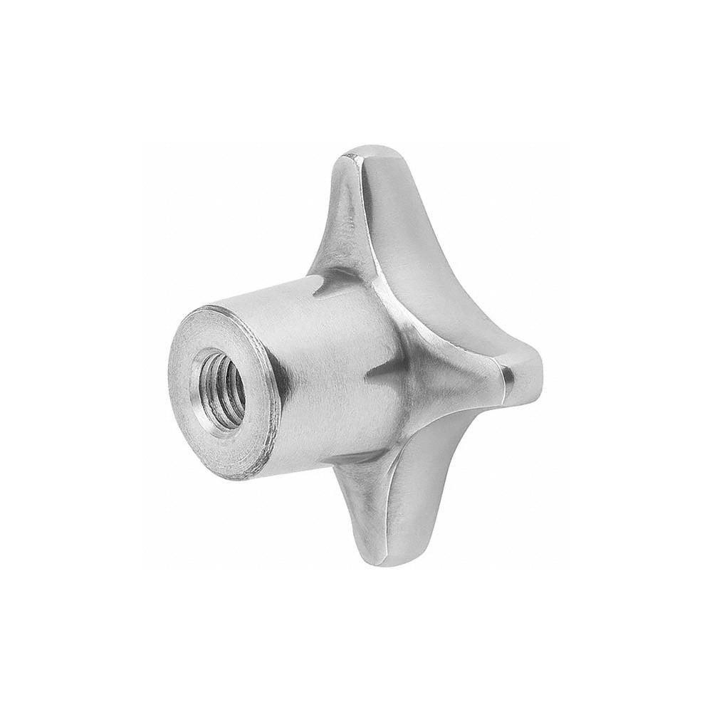 KIPP - Lobed (Palm-Grip) Knob: 80.00 mm Head Dia, 4-Point, Aluminum ...