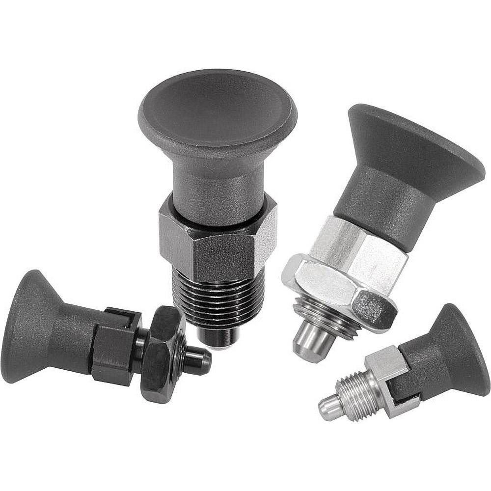 KIPP - 3/8-24, 8mm Thread Length, 5mm Plunger Dia, Locking Pin Knob ...