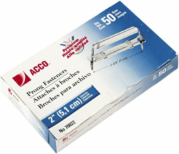 ACCO - Pack of 50 Paper File Fasteners | MSC Direct