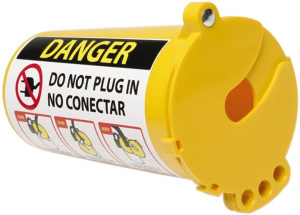 AbilityOne - Large Yellow Plug Lockout with Label | MSC Direct