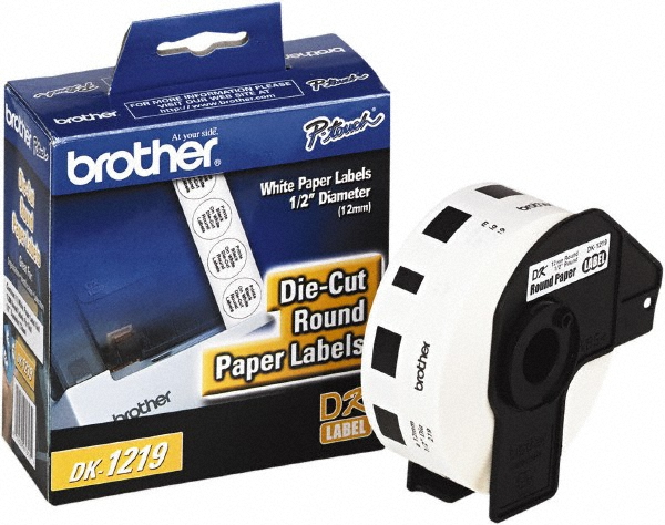 Brother - Label Maker Label: White, Paper, 1/2" OAL, 1/2" OAW, 1 Roll ...