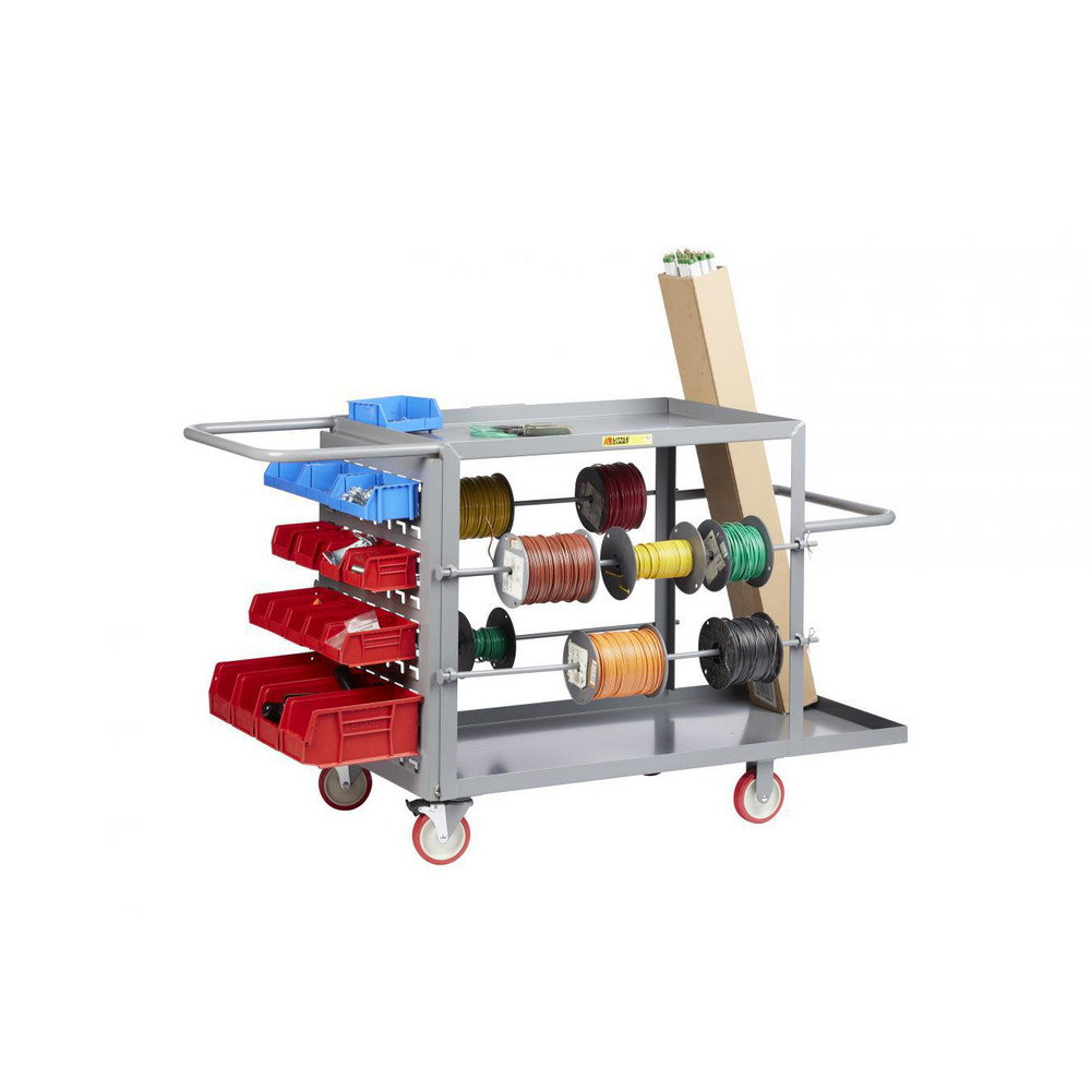 Little Giant® - Wire Reel Utility Cart: 48" Long, 24" Wide, Steel, Gray ...