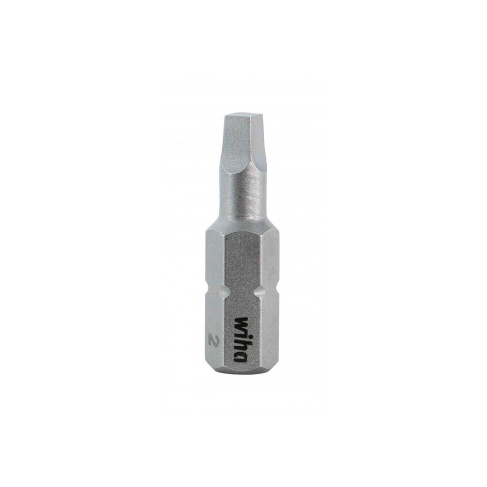 Wiha - Screwdriver Insert Bit: #2 Square Point, 6.3 mm Drive, 25 mm OAL ...