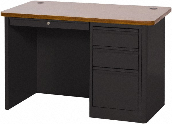 Sandusky Atlantic - Steel Single Pedestal Desk with Center Drawer ...