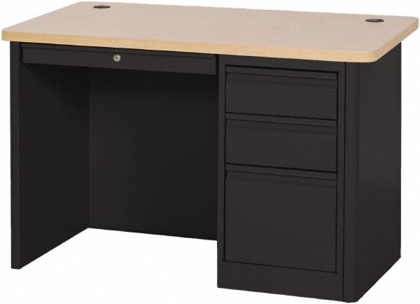 Sandusky Atlantic - Steel Single Pedestal Desk with Center Drawer ...