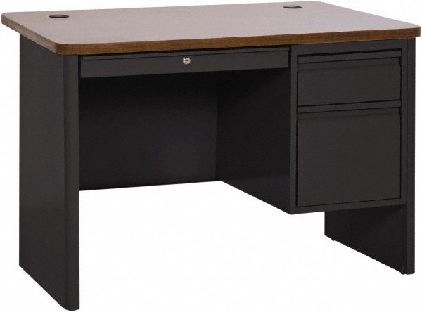 Sandusky Atlantic - Steel Single Pedestal Desk with Center Drawer ...