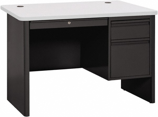 Sandusky Atlantic - Steel Single Pedestal Desk with Center Drawer ...