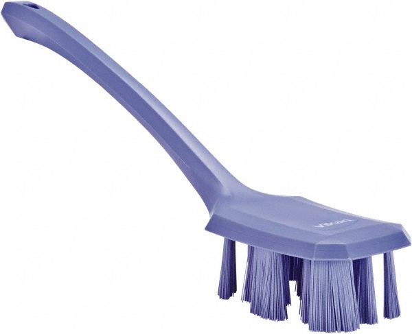 Vikan - UST Hand Brush w/long Handle, 15.6", Stiff, Purple | MSC Direct