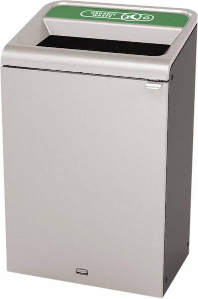 Rubbermaid - Decorative Indoor Waste Receptacle: 33 gal, Rectangle ...