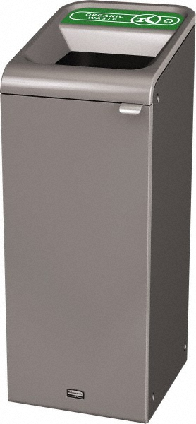 Rubbermaid - Decorative Indoor Waste Receptacle: 15 gal, Rectangle ...