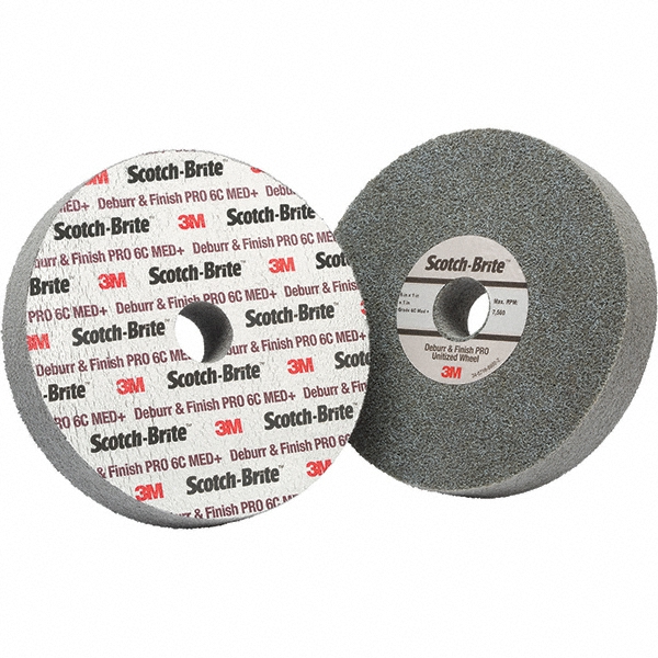 3M - Deburring Disc: 6" Dia, 1" Hole, Medium Grade, Ceramic | MSC Direct