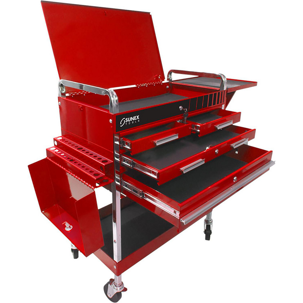 Sunex Tools - Service Utility Cart: 30" Long, 16" Wide, Steel, Red ...