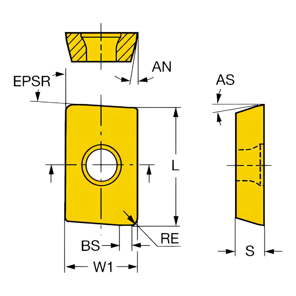 Sandvik Coromant - Milling Insert: ANSI R215.44-090208M-WL 4040, ISO ...