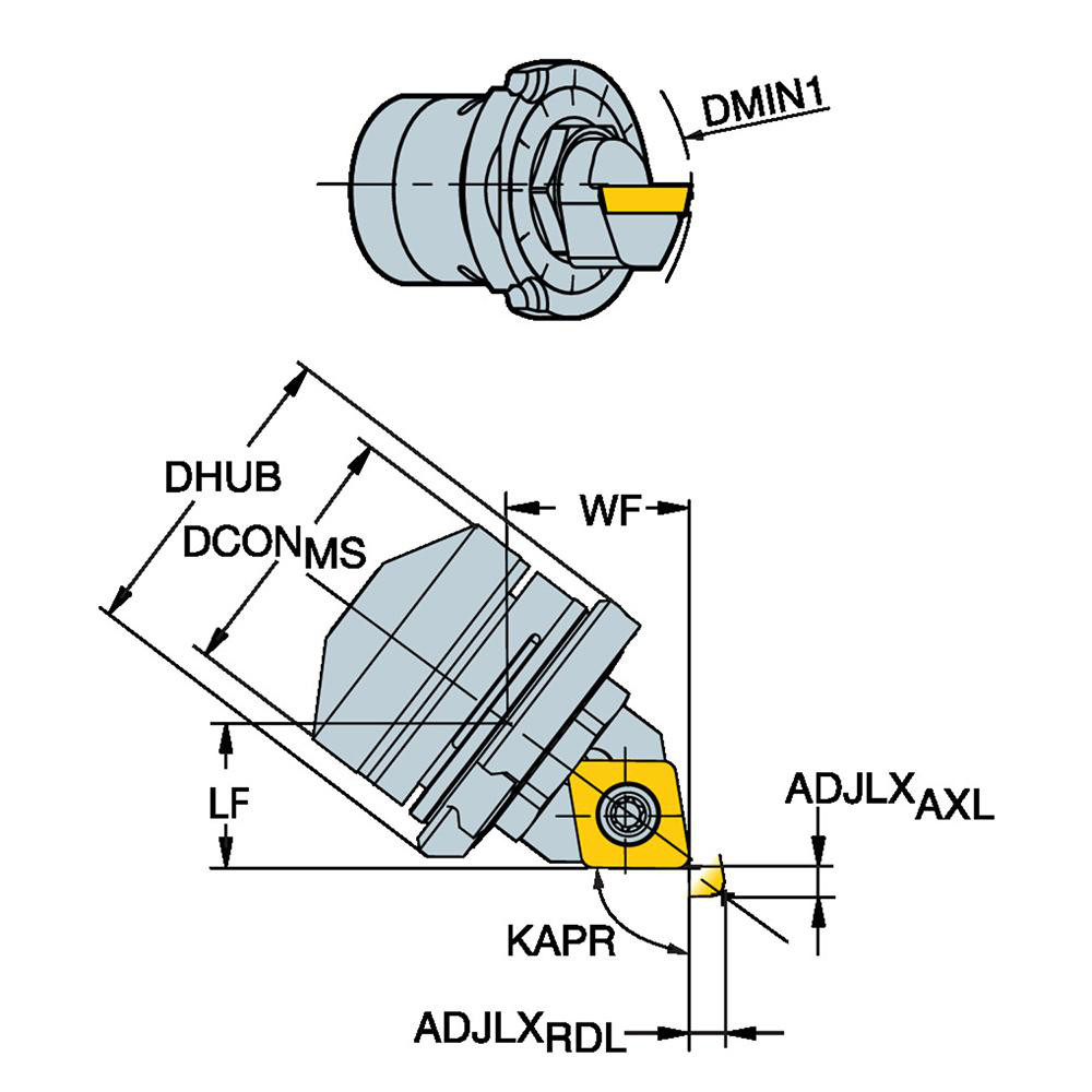 Sandvik Coromant - Indexable Boring Cartridge: Right Hand, 0.9921" Min ...