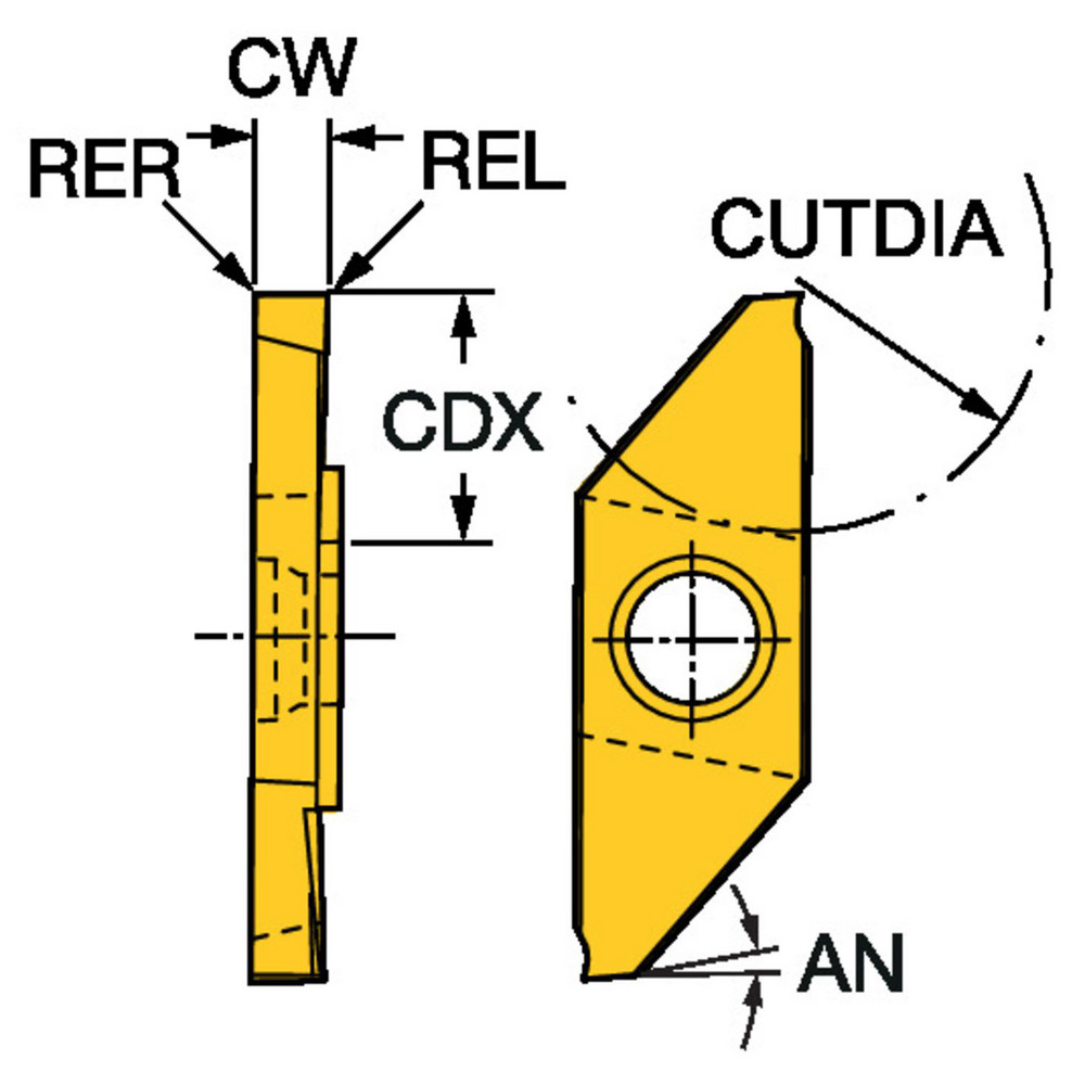 Sandvik Coromant - Cut-Off Insert: MACR3200-N 1025, Carbide, 2.00 mm (0 ...