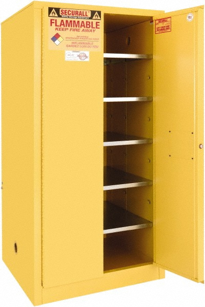 Securall Cabinets - Standard Cabinet: Manual Closing, 5 Shelves, Yellow ...