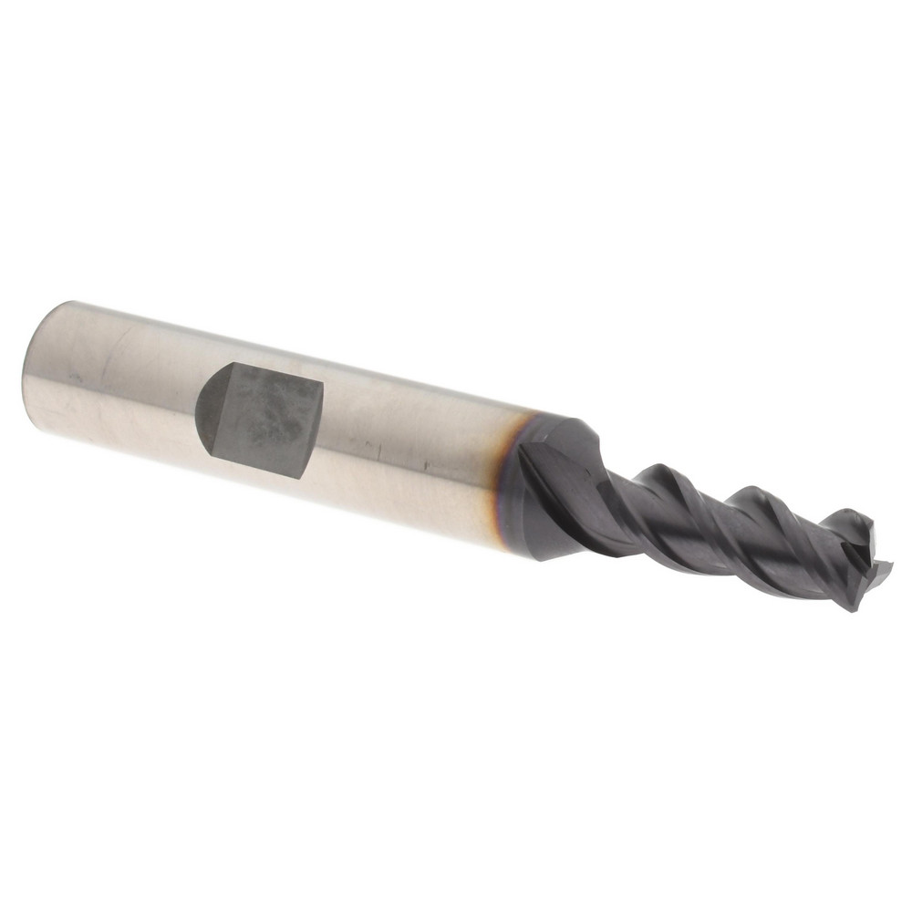 Accupro - Square End Mill: 1/4" Dia, 5/8" LOC, 3 Flute, Powdered Metal ...