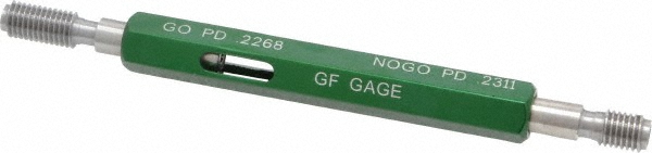 GF Gage - Plug Thread Gage: 1/4-28 Thread, 2B Class, Double End, Go & No Go | MSC Direct