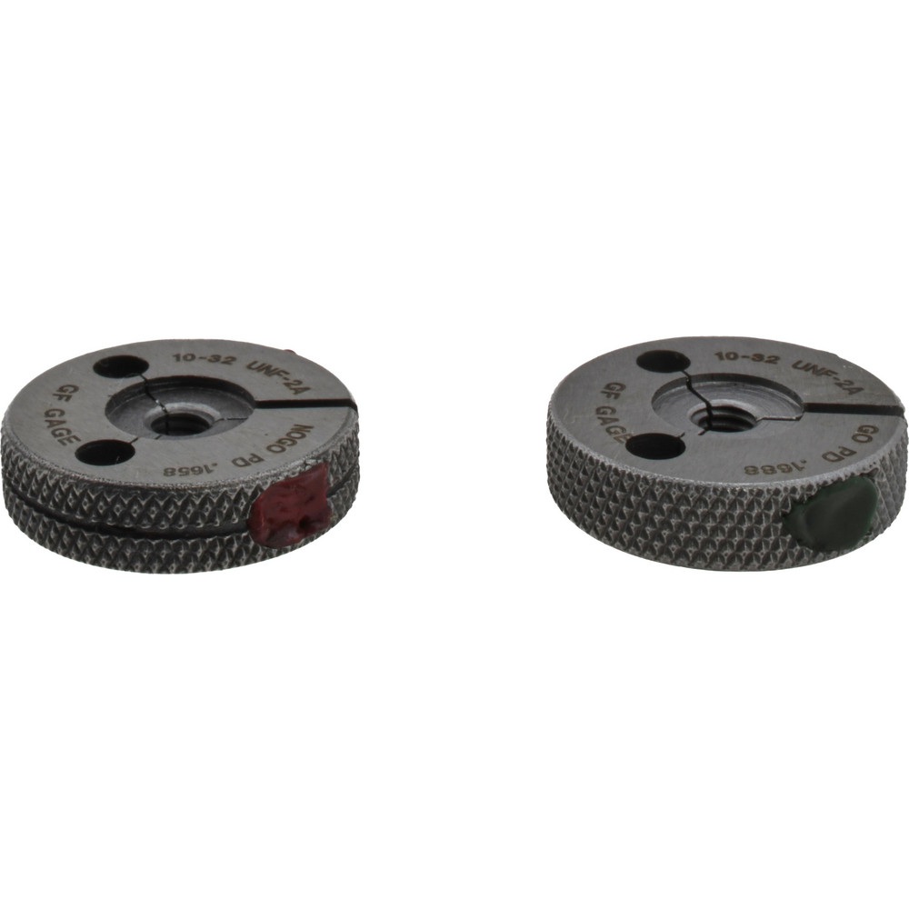 GF Gage - Threaded Ring Gage: #10-32 Thread, UNF, Class 2A, Go & No Go | MSC Direct
