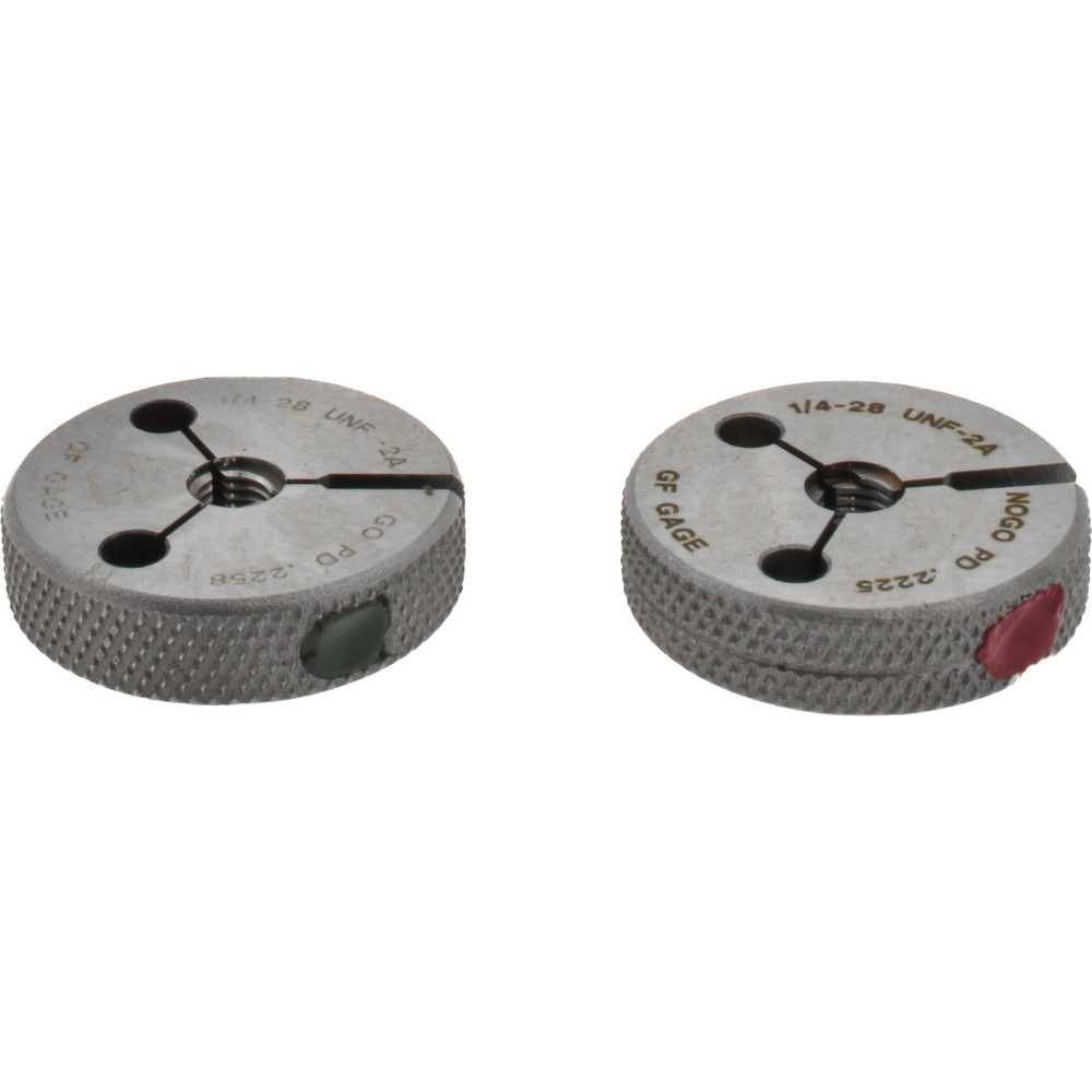 GF Gage - Threaded Ring Gage: 1/4-28 Thread, UNF, Class 2A, Go & No Go | MSC Direct