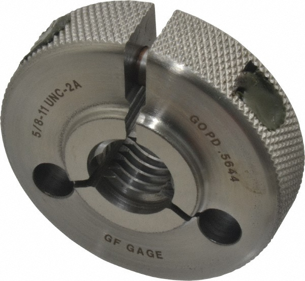 GF Gage - Threaded Ring Gage: 5/8-11 Thread, UNC, Class 2A, Go & No Go | MSC Direct