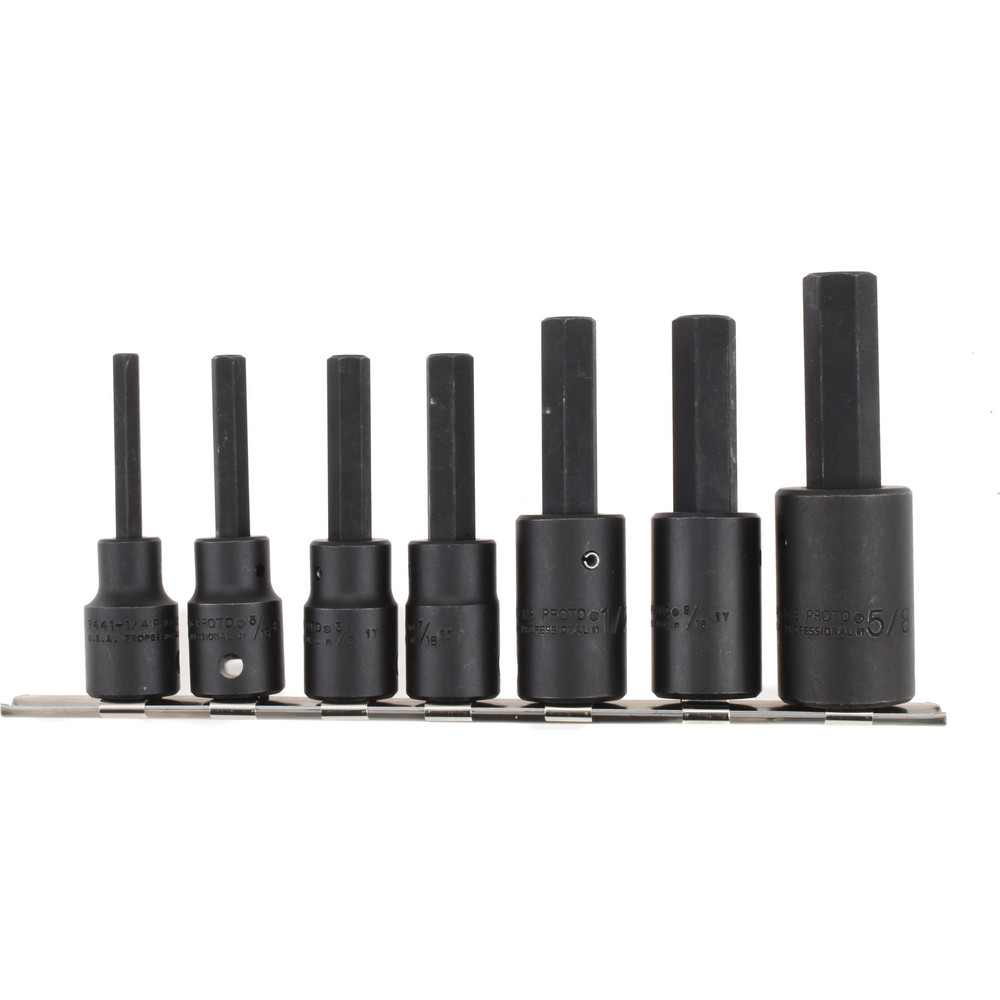 Proto - Hex Bit Socket Set: 1/2" Drive, 7 Pc, 1/4 to 5/8" Hex | MSC Direct