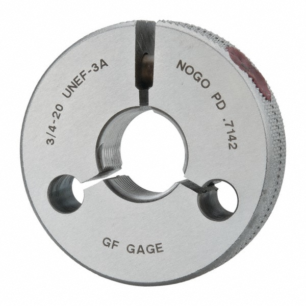 GF Gage - Threaded Ring Gage: 3/4-20 Thread, UNEF, Class 3A, Go & No Go | MSC Direct