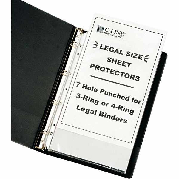C-LINE - Pack of (50), Clear Sheet Protectors, Ring Binder - 55350466 ...