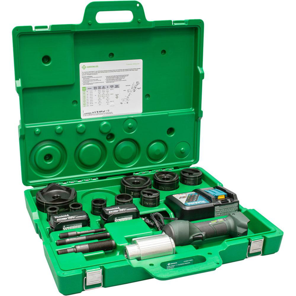 Greenlee - 17 Piece, 0.88 to 4.5445" Punch Hole Dia, Hydraulic Knockout ...
