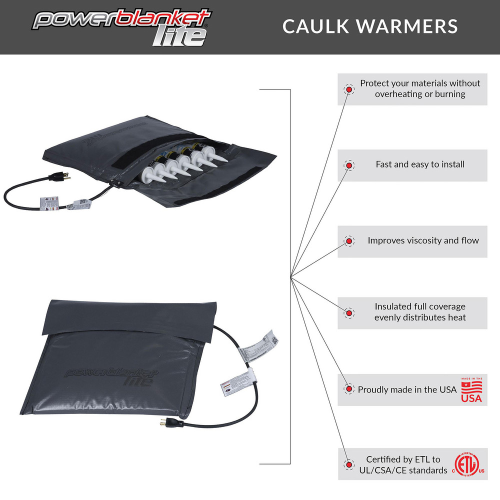 Powerblanket - 24" Long x 13" Wide, Flat, PVC, Caulk Warming Pouch ...