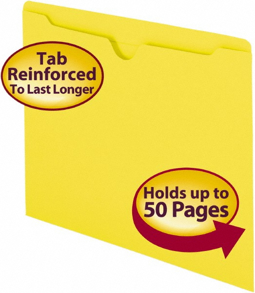 SMEAD - Colored Folder with Double-Ply Tab: Letter, Yellow, 100/Pack ...