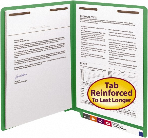 SMEAD - Classification Folder: Letter, Green, 50/Pack | MSC Direct