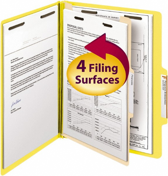 SMEAD - Classification Folder: Letter, Yellow, 10/Pack | MSC Direct
