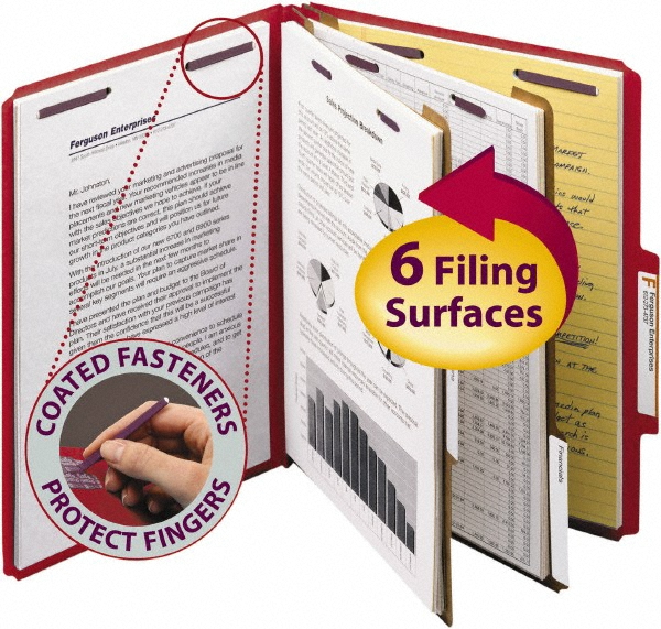 SMEAD - Classification Folder: Letter, Bright Red, 10/Pack | MSC Direct