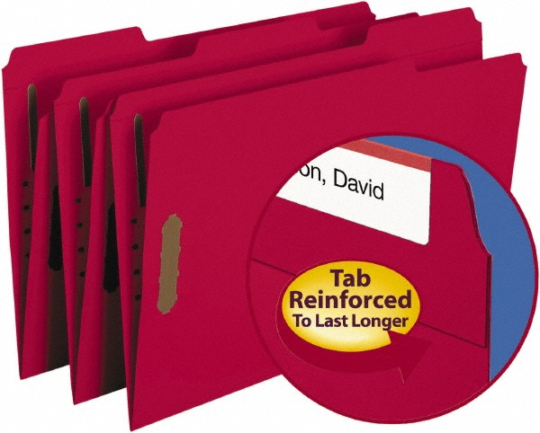 SMEAD - File Folders with Top Tab: Legal, Red, 50/Pack | MSC Direct