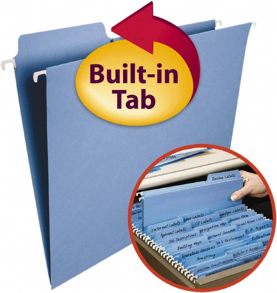 SMEAD - Hanging File Folder: Letter, Blue, 20/Pack | MSC Direct