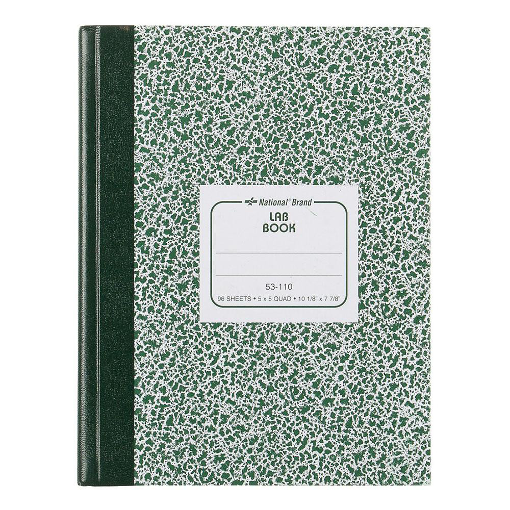 National Brand - Lab Book: 96 Sheets, 7-7/8 x 10-1/8" Sheet, Quadrille ...