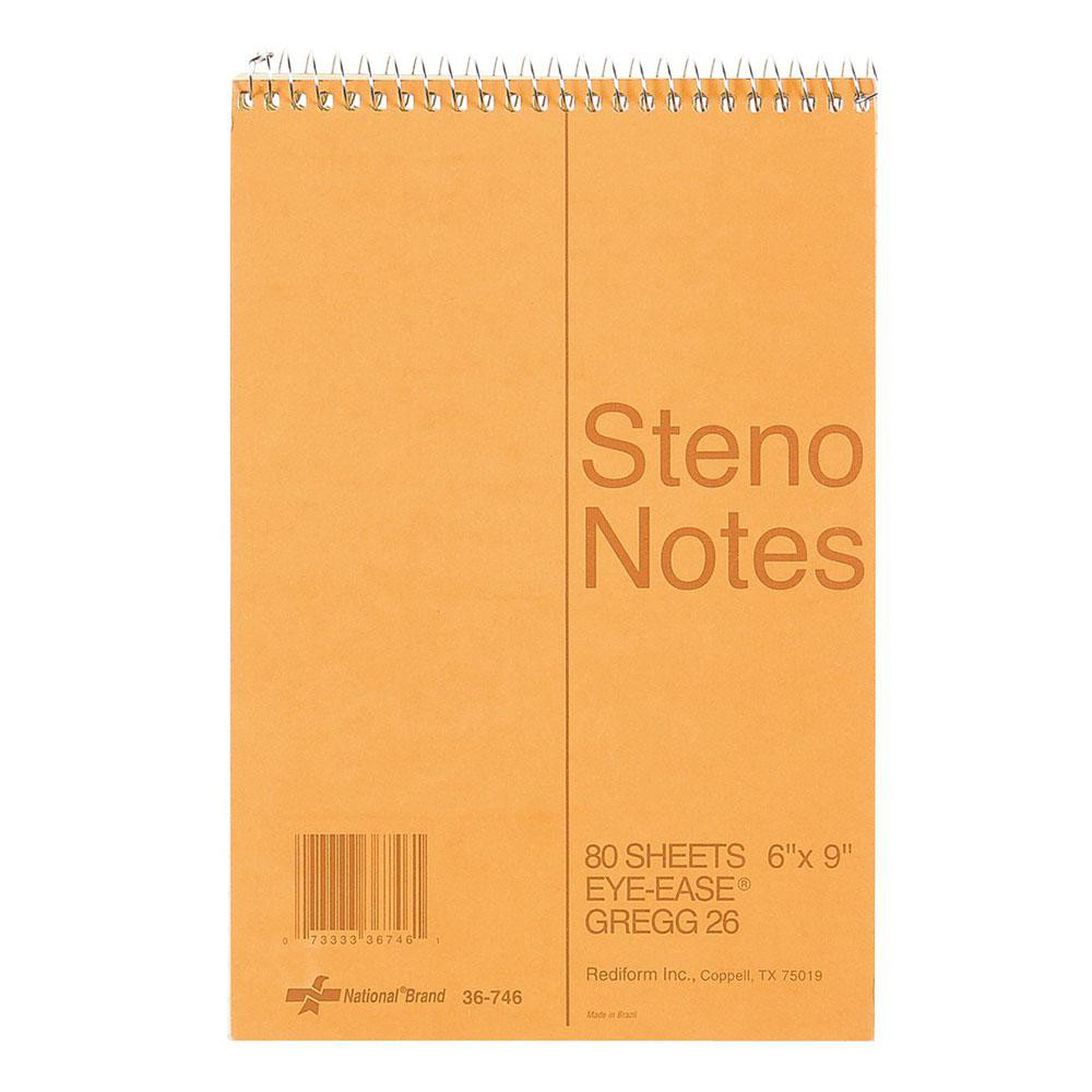 National Brand - Steno Notebook: 80 Sheets, Gregg Ruled, Green Paper ...