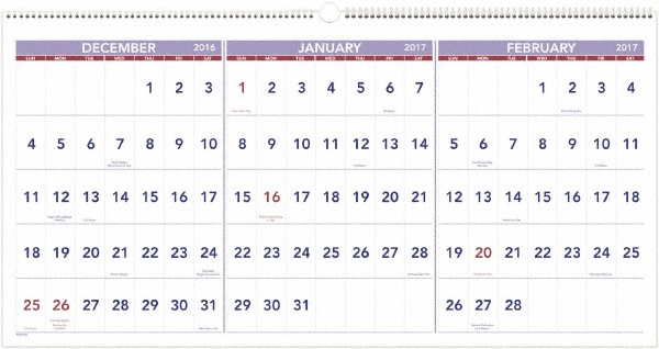AT-A-GLANCE - Wall Calendar: 7 Sheets, 23-1/2 x 12" Sheet, Planner ...
