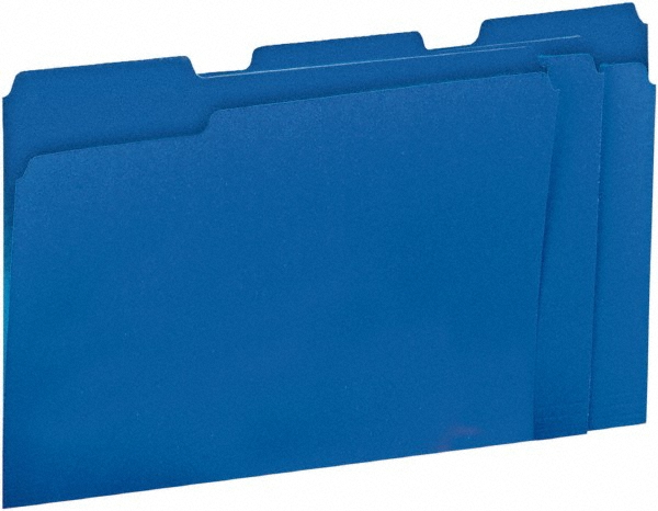UNIVERSAL - File Folders with Top Tab: Letter, Blue, 100/Pack | MSC Direct