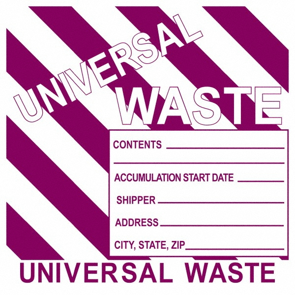 AccuformNMC - Shipping & DOT Label: "Universal Waste Contents ...