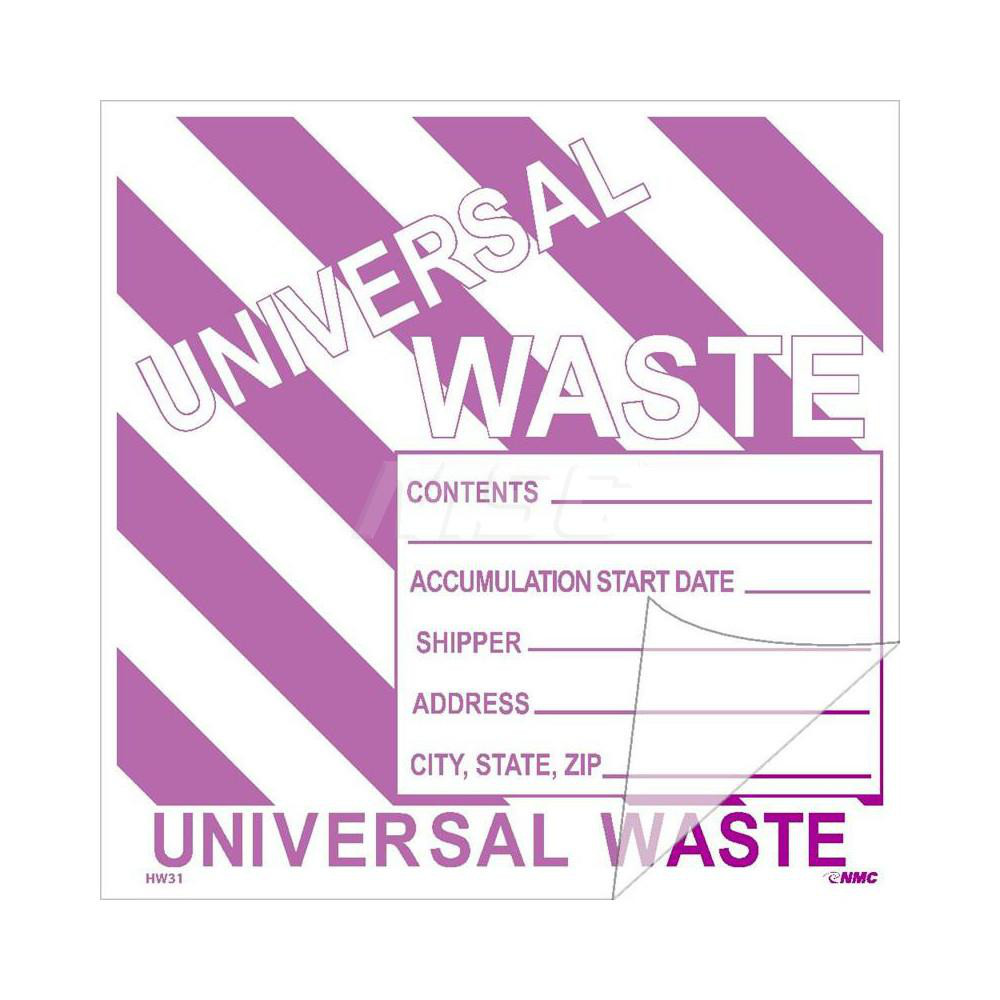 AccuformNMC - Shipping & DOT Label: "Universal Waste Contents ...