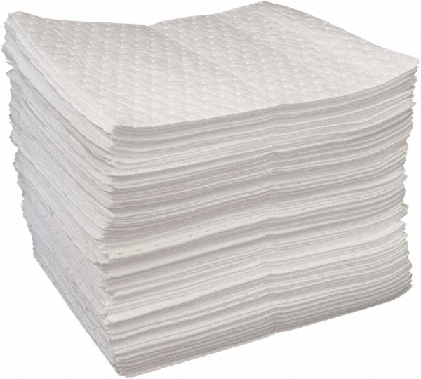 Oil-Dri™ - Sorbent Pad: For Oil Only, 15" Wide, 19" Long, 20 gal, White ...
