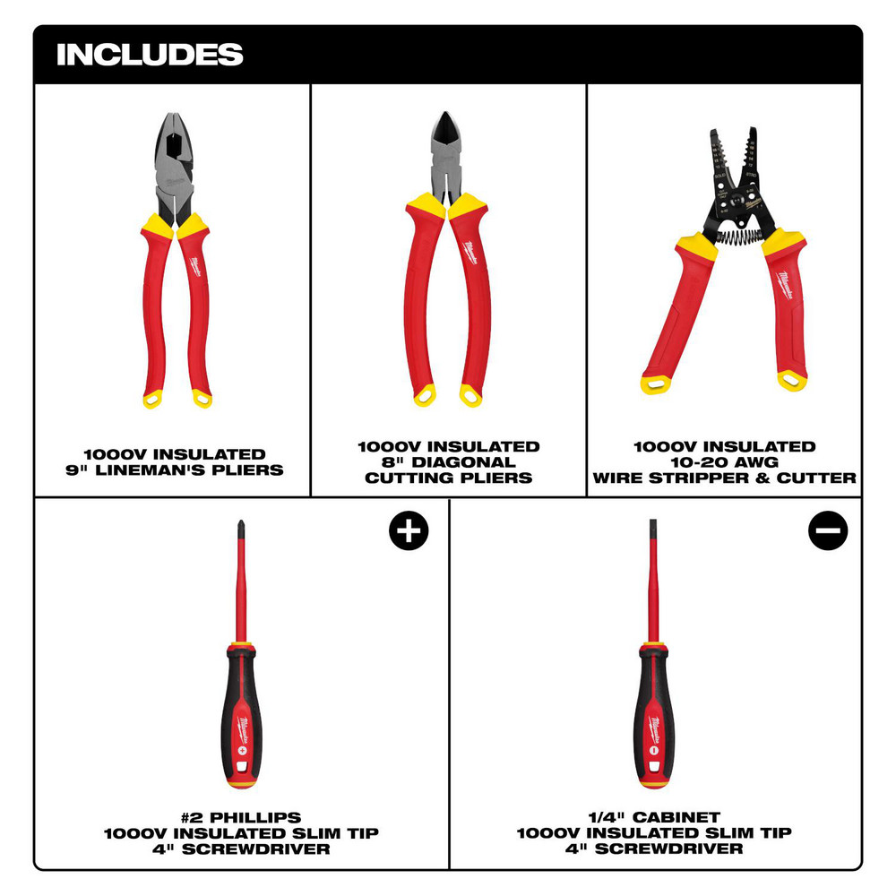 Milwaukee Tool - Combination Hand Tool Sets: Set Type: Insulated Tool ...