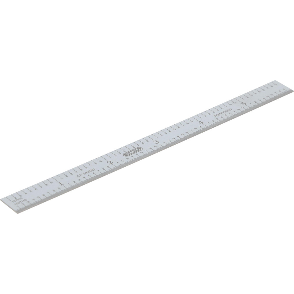 General - Steel Rule: 6" OAL, Decimal & Metric Graduation, Flexible, 1/ ...