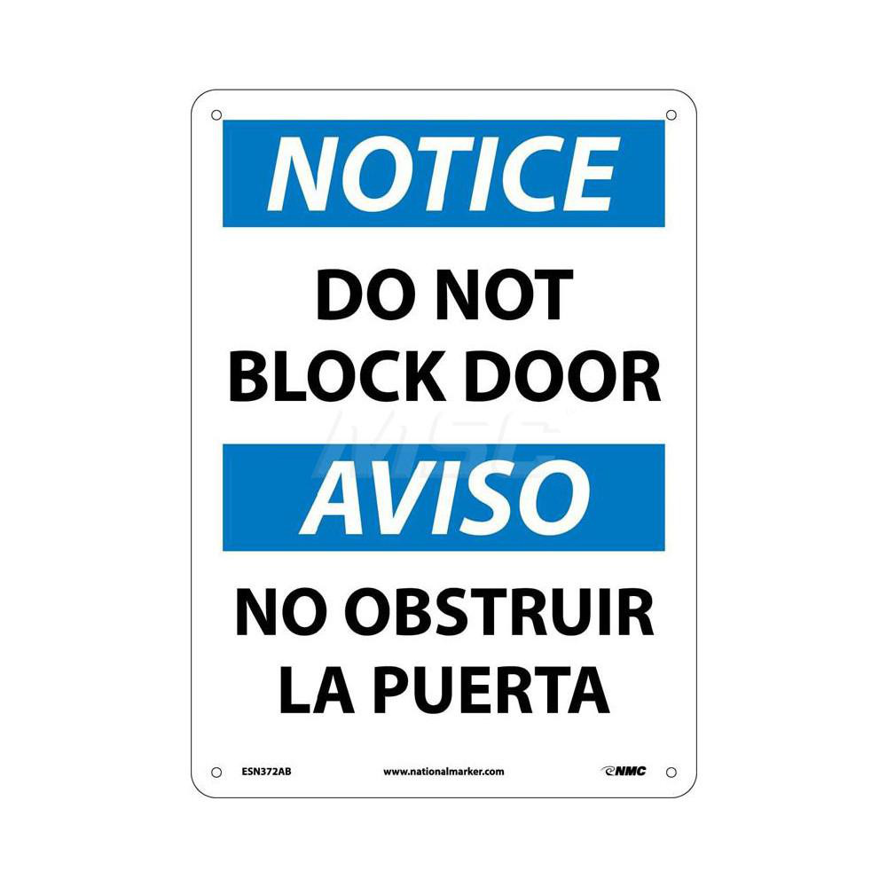 AccuformNMC - Accident Prevention Sign: Rectangle, Notice, DO NOT BLOCK ...