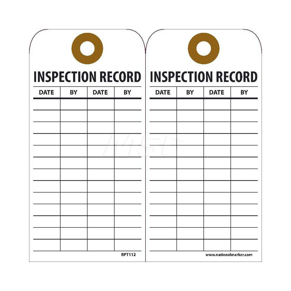 AccuformNMC - Inspection Tag: Rectangle, 3" High, 6" Wide, Unrippable ...