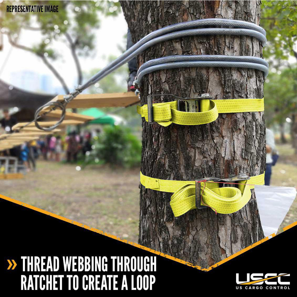 US Cargo Control - Polyester Ratchet Strap Tie Down: 10' Long, 2" Wide ...